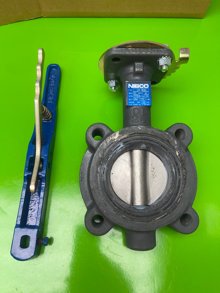 NIBCO 2 1/2" Butterfly Valve LD-3022-3 Lever Lock Handle 250 PSI 2.5 ...